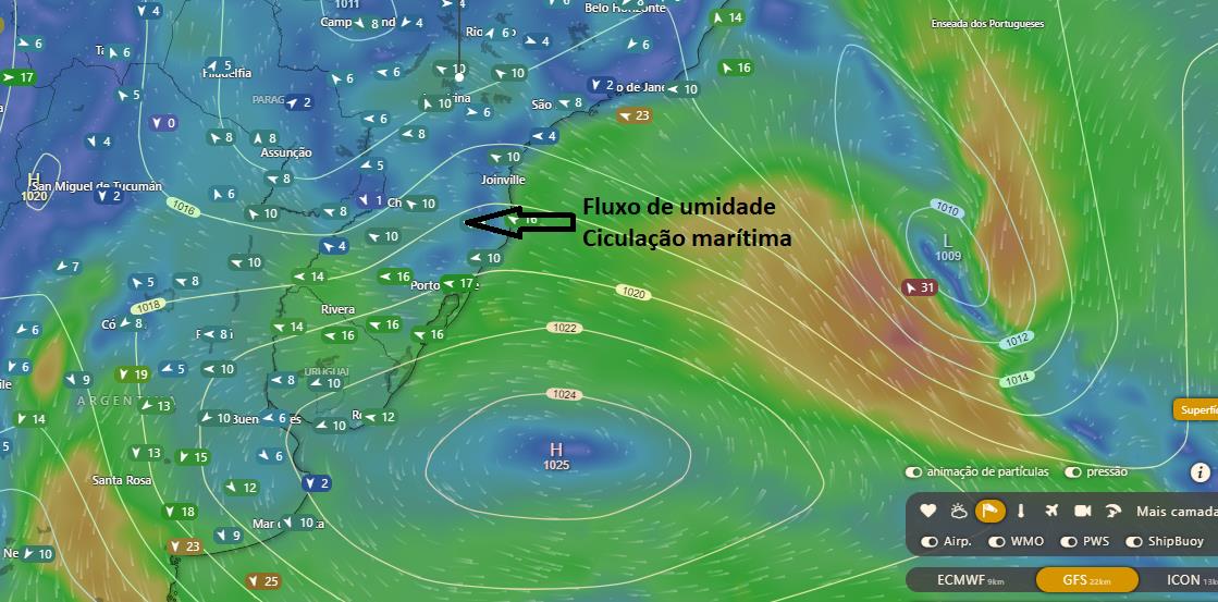 Chuva acima de 100 mm e 200 mm no litoral de SC – EPAGRI/CIRAM