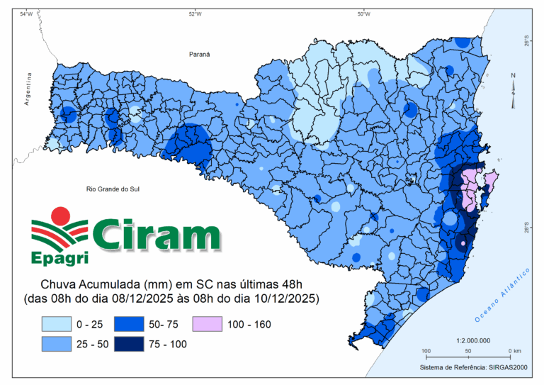 Chuva acima de 100 mm na Grande Florianópolis – EPAGRI/CIRAM